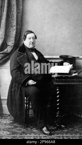 Ritratto del compositore Gioacchino Rossini. Nella parte superiore ...