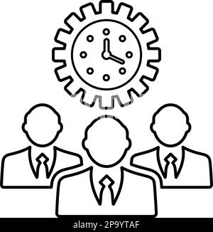 Icona ore di lavoro in ritardo. Contorno Late Work Hours icona ...