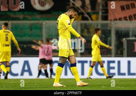 Palermo, Italia. 17th Mar, 2023. Nicola Valente (Palermo) e Fabio Ponsi ...