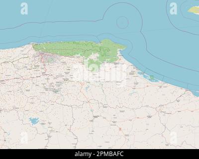 Miranda, stato del Venezuela. Aprire la mappa stradale. Località e nomi ...