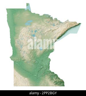 Cartina Fisica del Minnesota Foto stock - Alamy