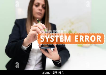 Errore di sistema nella scrittura del testo. Panoramica aziendale ...