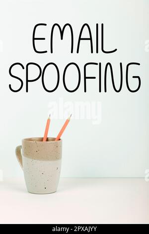Scrittura visualizzazione testo Email spoofing, Word scritto su ...
