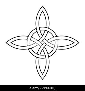 Nodo quadruplo celtico con cerchio interlacciato. Croce celtica ...