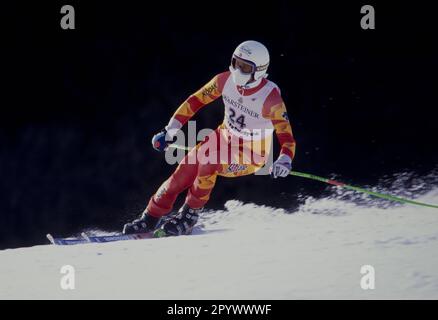 Coppa del mondo di sci alpino 1990/1991 Kitzbuehel Training 10.01.1991 Alex MAIR (Italia) FOTO ...