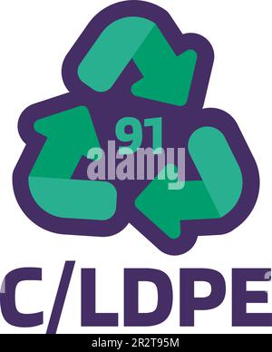 Notare il numero LDPE 4 per la marcatura dei prodotti industriali ...