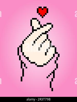 Io amo k pop. Il coreano simbolo Cuore a mano, amore simbolo in k pop ...