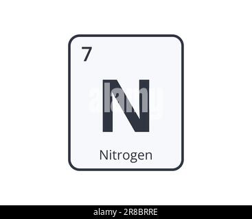 Elemento chimico di azoto della Tavola periodica di Mendeleev su sfondo ...