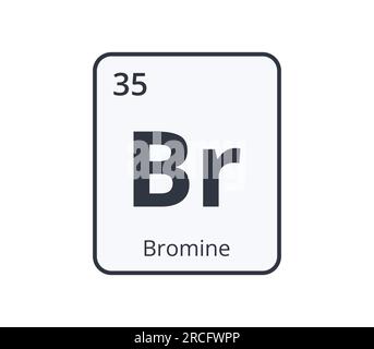 Simbolo bromo. Elemento numero 35 della Tavola periodica degli elementi ...