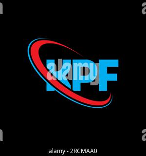 Logo KPF. Lettera KPF. Logo KPF Letter. Iniziali logo KPF collegato con cerchio e logo ...