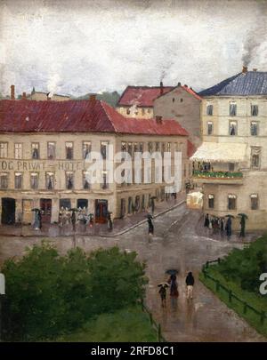 Edvard Munch - angolo di strada su Karl Johan, Grand Cafe Foto stock ...
