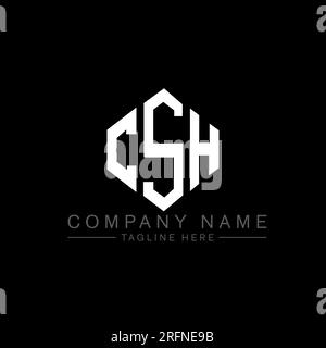 Logo CSH Letter con forma poligonale. Design con logo a forma di cubo e ...