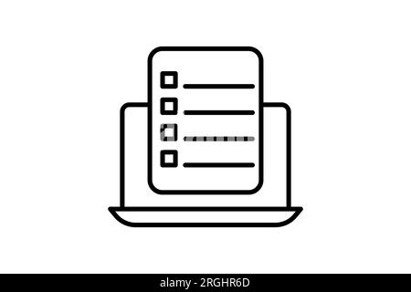 Semplice icona di un sondaggio o di un questionario basato sul Web ...