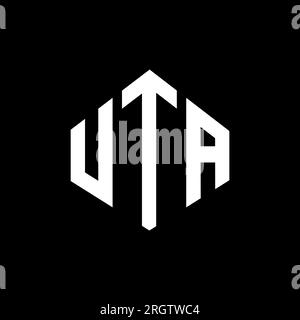Logo UTA Letter con forma poligonale. Design con logo a forma di cubo e ...