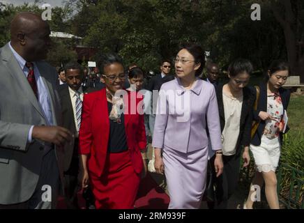 Cheng Hong (3rd L, fronte), moglie del Premier cinese li Keqiang ...