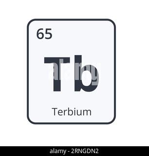 Simbolo terbio. Elemento numero 65 della Tavola periodica degli elementi - chimica - cornice ...