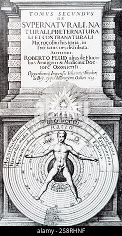 Illustrazione raffigurante la notte e giorno del microcosmo da Robert ...