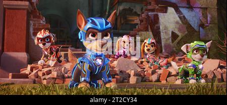 PAW PATROL: THE MIGHTY MOVIE, from Left: Chase (voce: Christian Convery ...