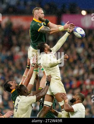 RG Snyman durante la partita finale di Rugby union World Cup XV RWC ...