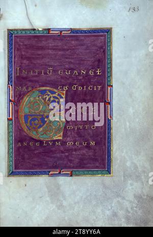 Manoscritto miniato, Vangeli di Reichenau, Ornated Initial, si ritiene ...