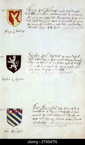 Book of English Heraldry, Arms of Henry Lord Scrope, Baldwin de Wake ...