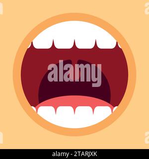 Funny cartoon bocca denti a linguetta immagine Immagine e Vettoriale ...