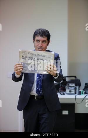 15 dicembre 2023: Gaziantep, Turkiye. 15 dicembre 2023. Il giornalista ...