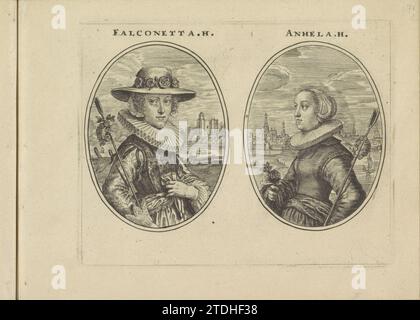 Ritratti di due donne sconosciute, entrambe come Herderin, 1640 due ...