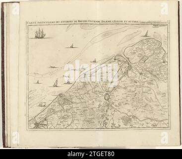 Mappa delle Fiandre occidentali, 1707, 1707 Mappa delle Fiandre ...