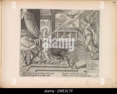 Annunciatie, stampa 1643 l'angelo Gabriel annuncia a Maria che rimarrà ...