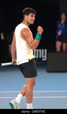 Carlos Alcaraz durante l'Australian Open AO 2024 Grand Slam Tournament ...