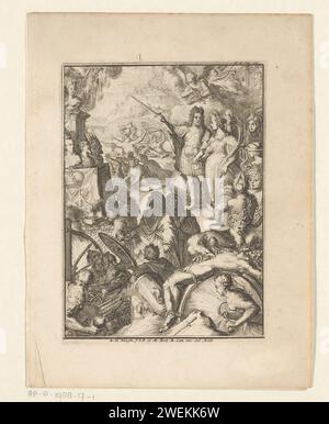 Willem III e Maria Stuart nel mezzo di figure mitiche, Romeyn de Hooghe ...