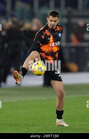 Il difensore belga del Napoli Leander Dendoncker gesticolò durante la ...