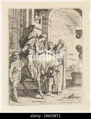 Il figlio perduto dice addio a suo padre, Hans Collaert (i), dopo ...