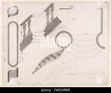 Disegni tecnici delle scale, Jan Schenk, dopo Tieleman van der Horst ...
