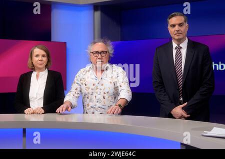Helene Bubrowski, Urban Priol und Frederik Pleitgen in der ARD-Talkshow ...