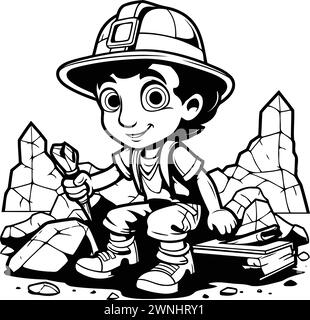 Libro da colorare con il minatore Immagine e Vettoriale - Alamy