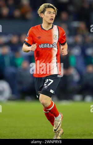Daiki Hashioka di Luton Town in azione durante la partita di Premier ...