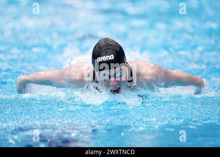 Laura Stephens in azione durante la farfalla femminile 200m il primo ...