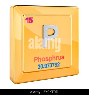 Fosforo P elemento chimico. Segno di fosforo con numero atomico. 15 ...