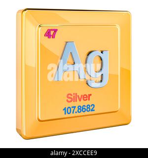 Ag Argento elemento chimico. Segno di argento con numero atomico. 47 ...