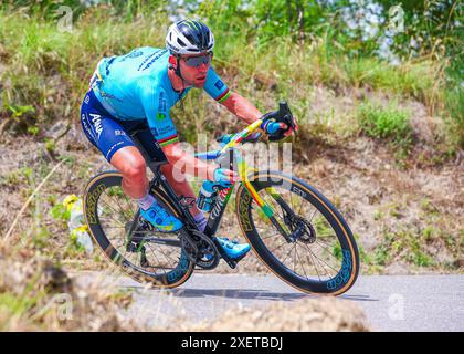 Rimini, Italia. 29 giugno 2024. Panoramica del Ponte Vecchio durante la ...
