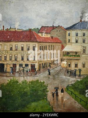 Street Corner in Karl Johan, Grand Café 1883 di Edvard Munch Foto stock ...