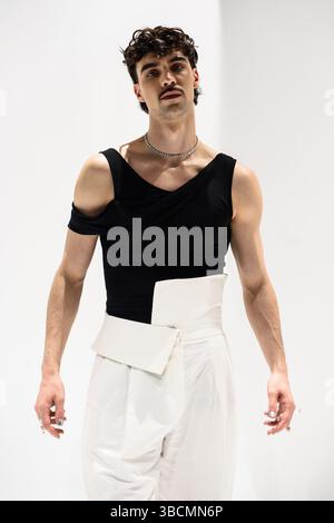 Portrait Session Eurovision 2025 featuring: KAJ durante la promo y evento privado eurovisión ...