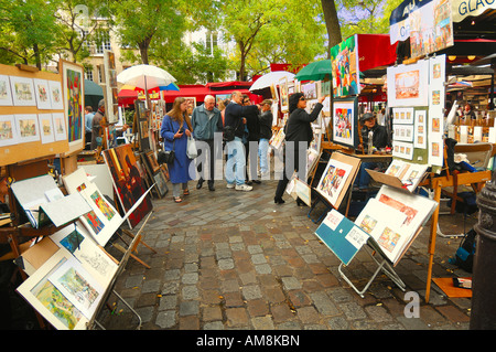 La piazza degli artisti a Montmartre a Parigi Foto stock - Alamy