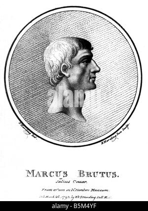 Brutus, Marcus Junius, 85 a.C. - 42 a.C., senatore romano che uccise ...