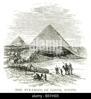 Antico Egitto , incisione - Ritratto di faraone seduto sul trono con ...