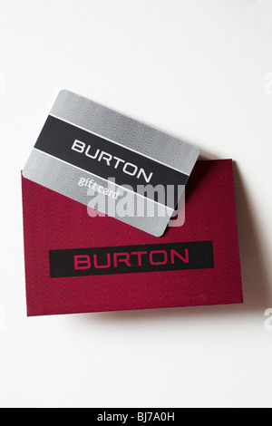 Burton la carta regalo giftcard voucher con il biglietto di auguri di compleanno impostato su ...