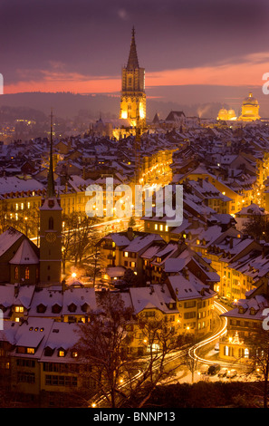 Berna essere Vecchia Città notte inverno il canton Berna città avvento ...
