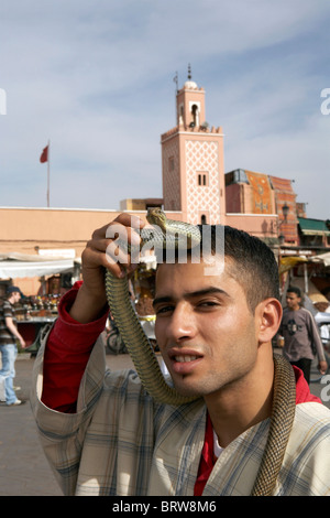 Il serpente incantatore in Djemaa El Fna a Marrakech Foto stock - Alamy